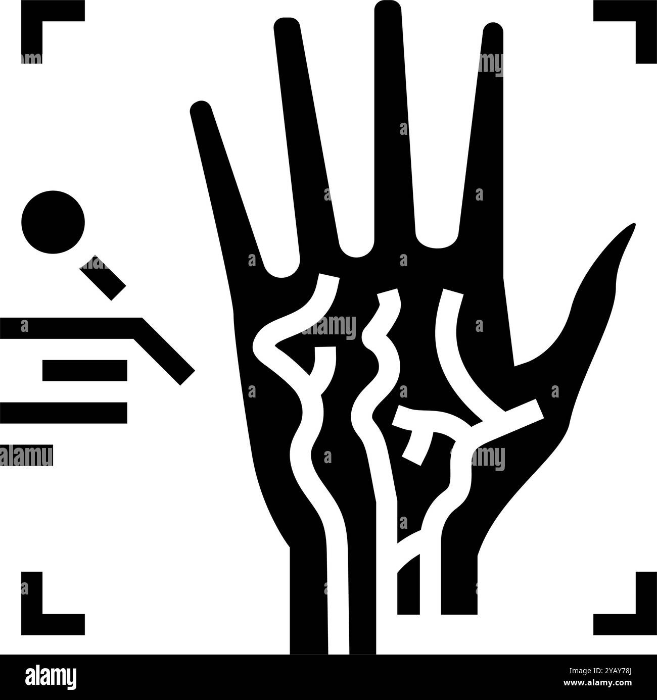 palm vein recognition glyph icon vector illustration Stock Vector Image ...