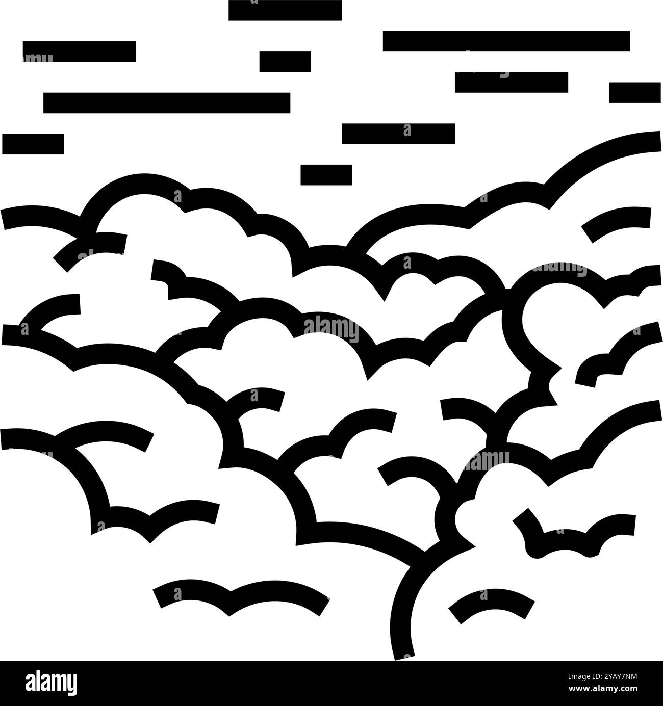 fog weather natural phenomena line icon vector illustration Stock ...