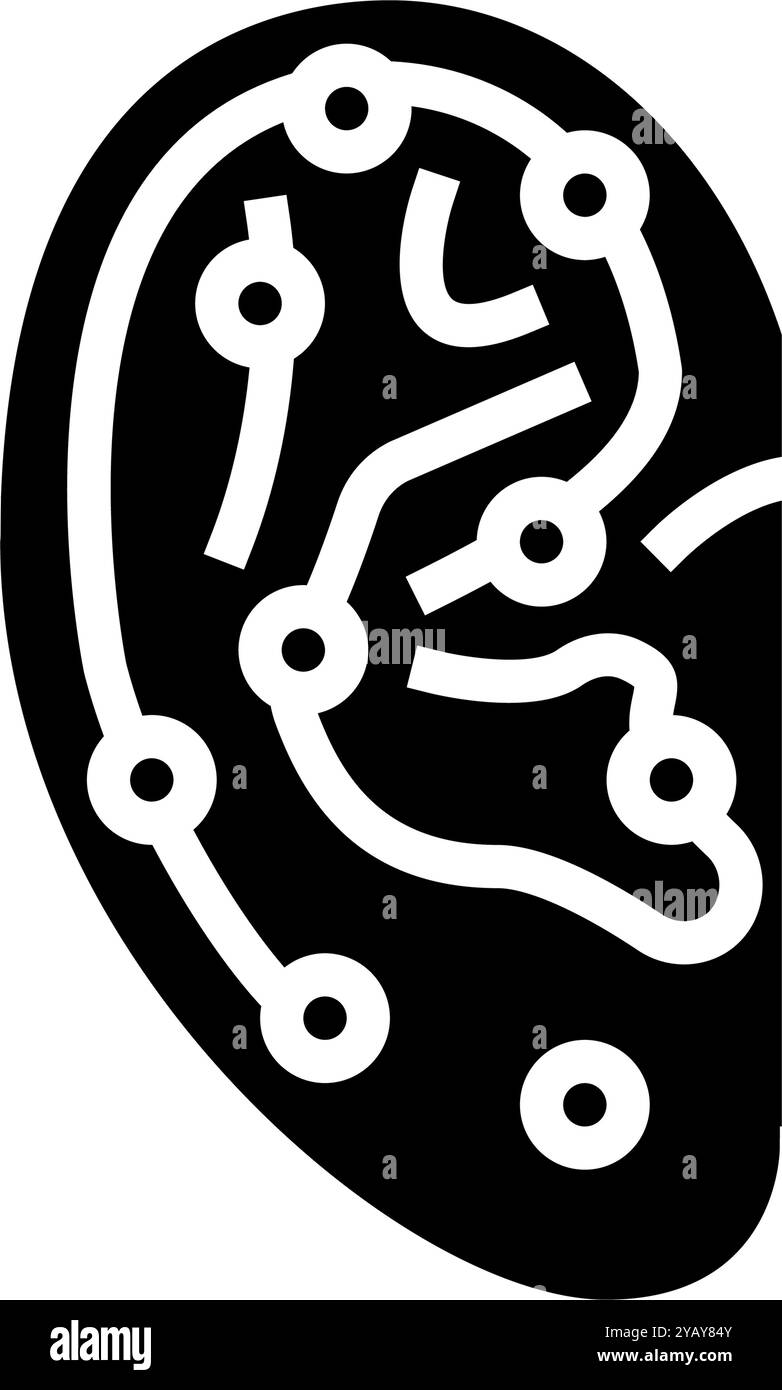 ear points acupuncture glyph icon vector illustration Stock Vector ...