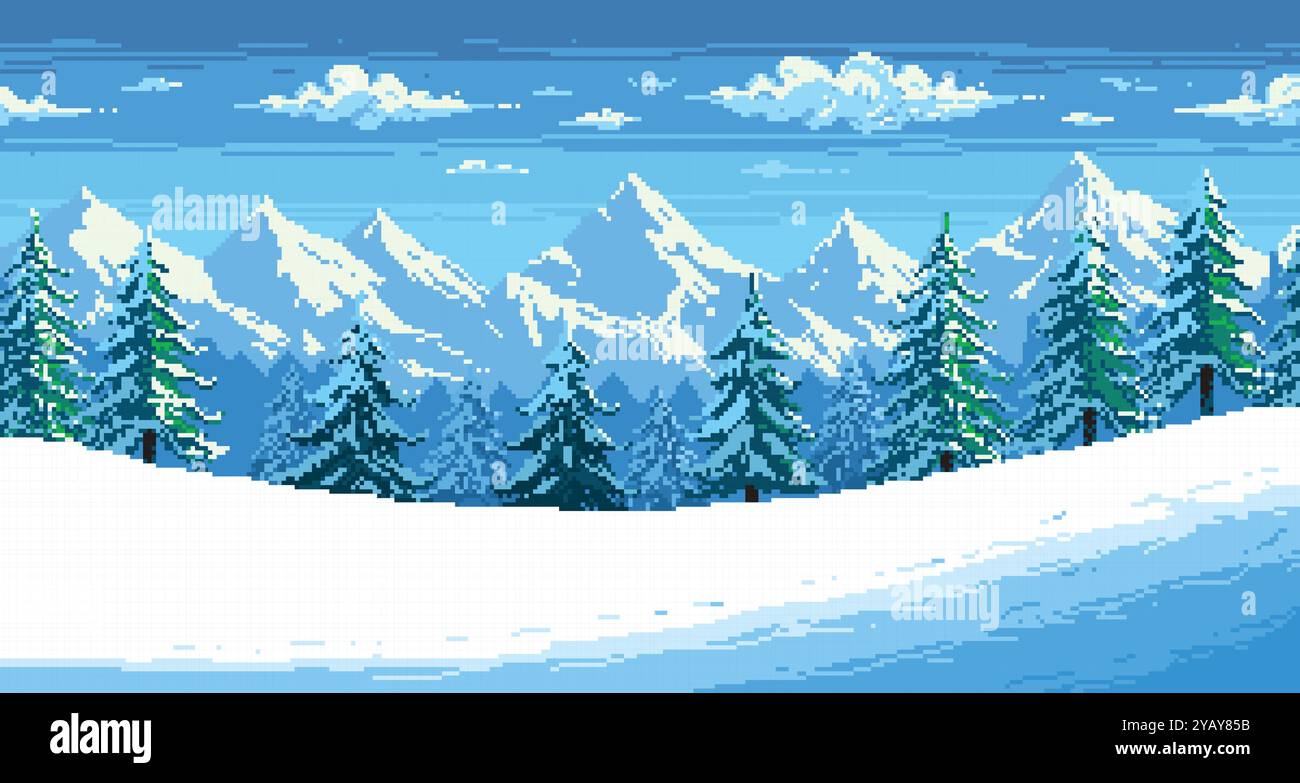 Pixel art lake view hi-res stock photography and images - Alamy