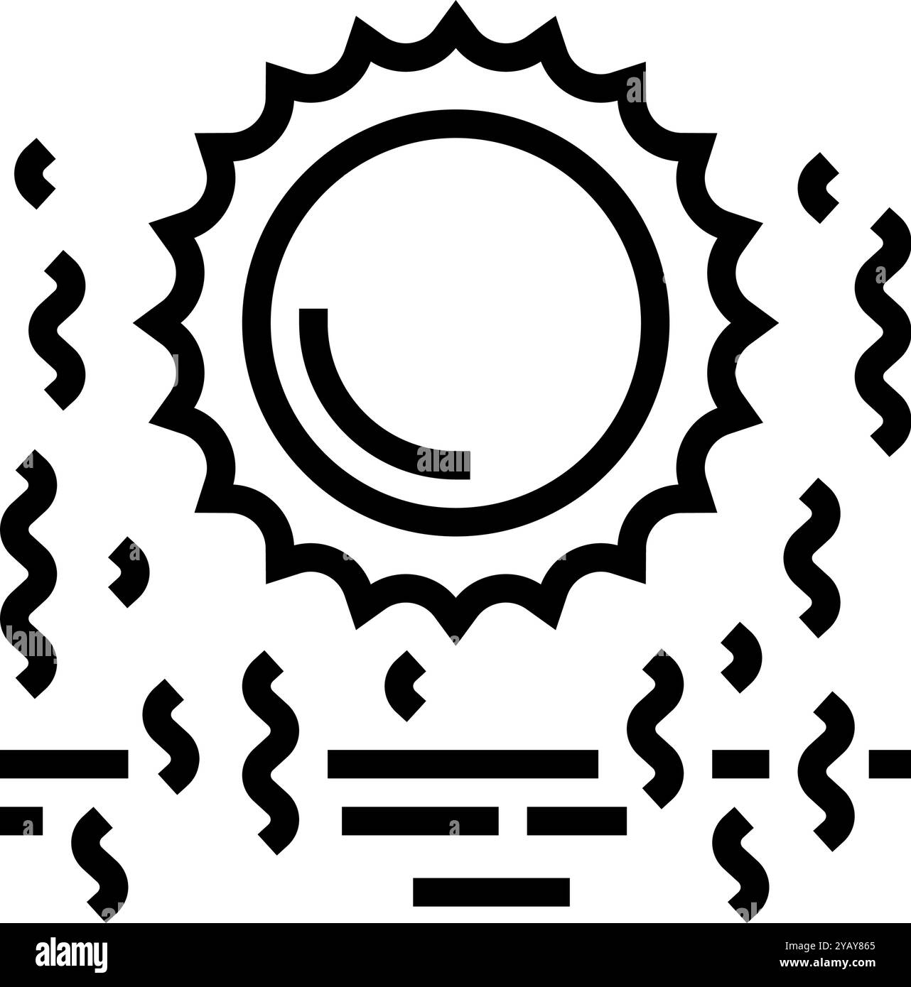 heatwave weather natural phenomena line icon vector illustration Stock ...