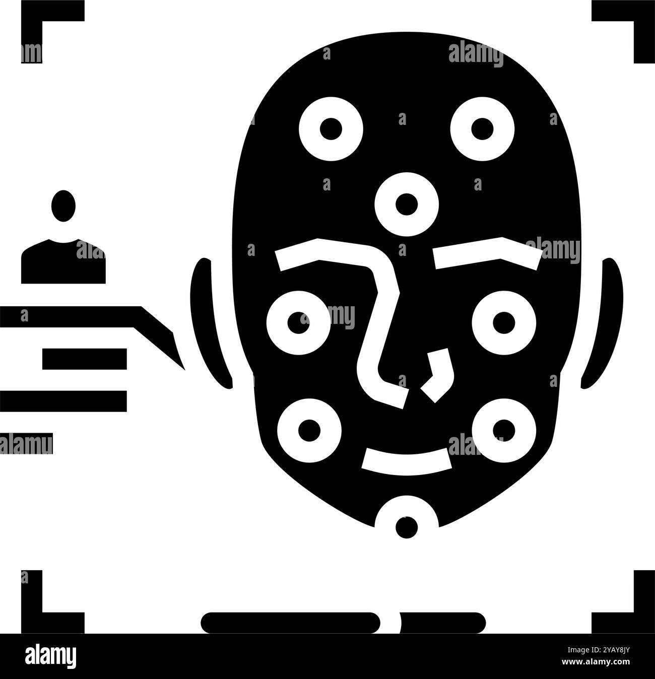 facial recognition glyph icon vector illustration Stock Vector Image ...