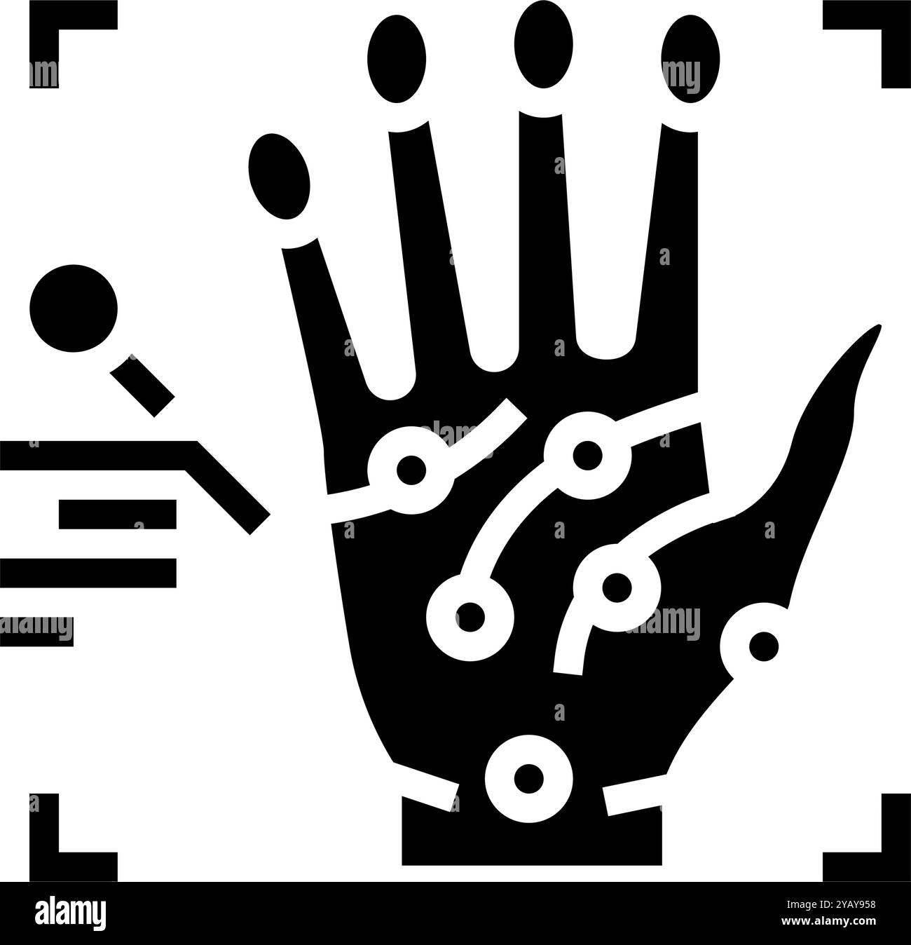 handprint recognition glyph icon vector illustration Stock Vector Image & Art - Alamy