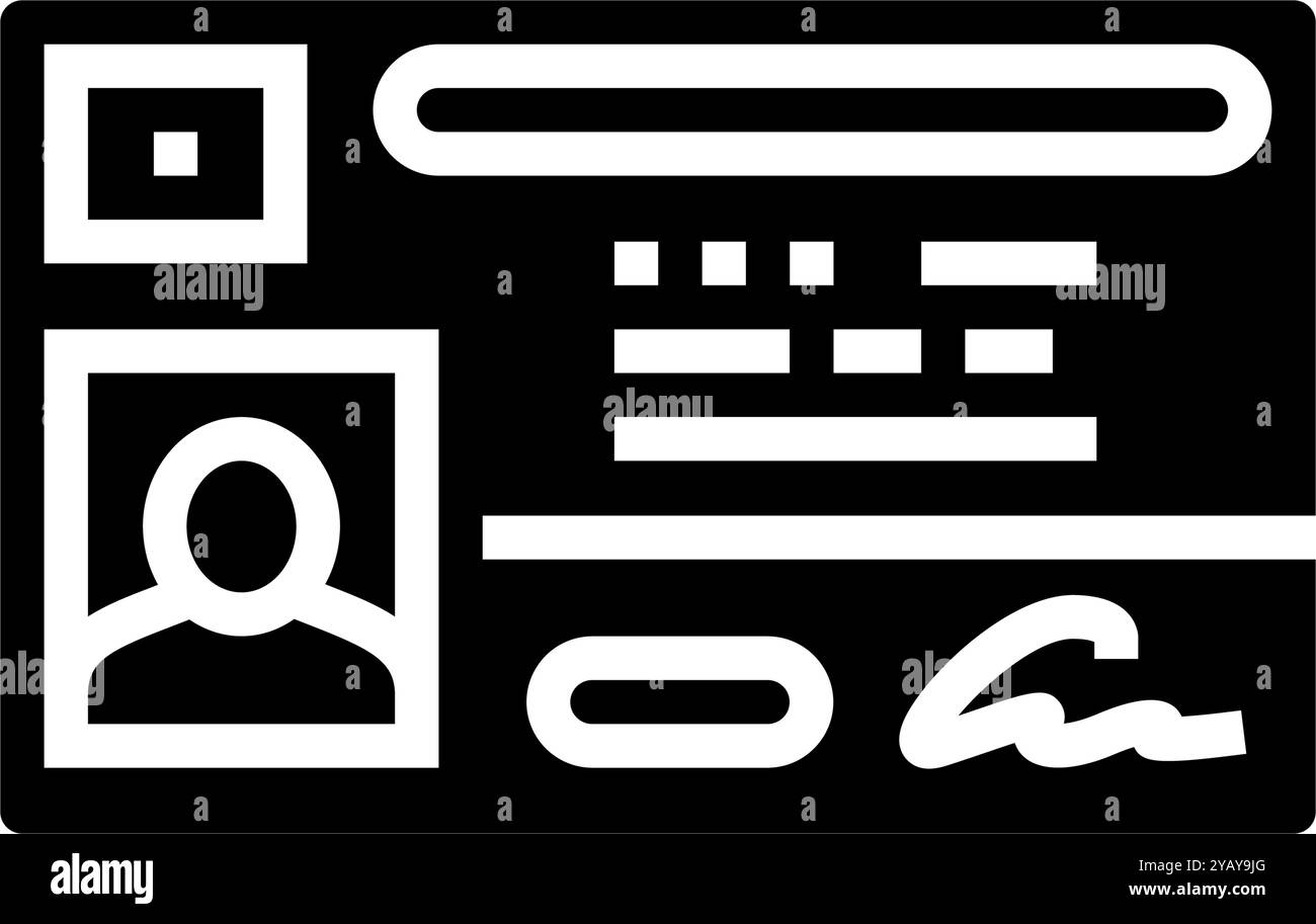 id card biometric glyph icon vector illustration Stock Vector Image ...