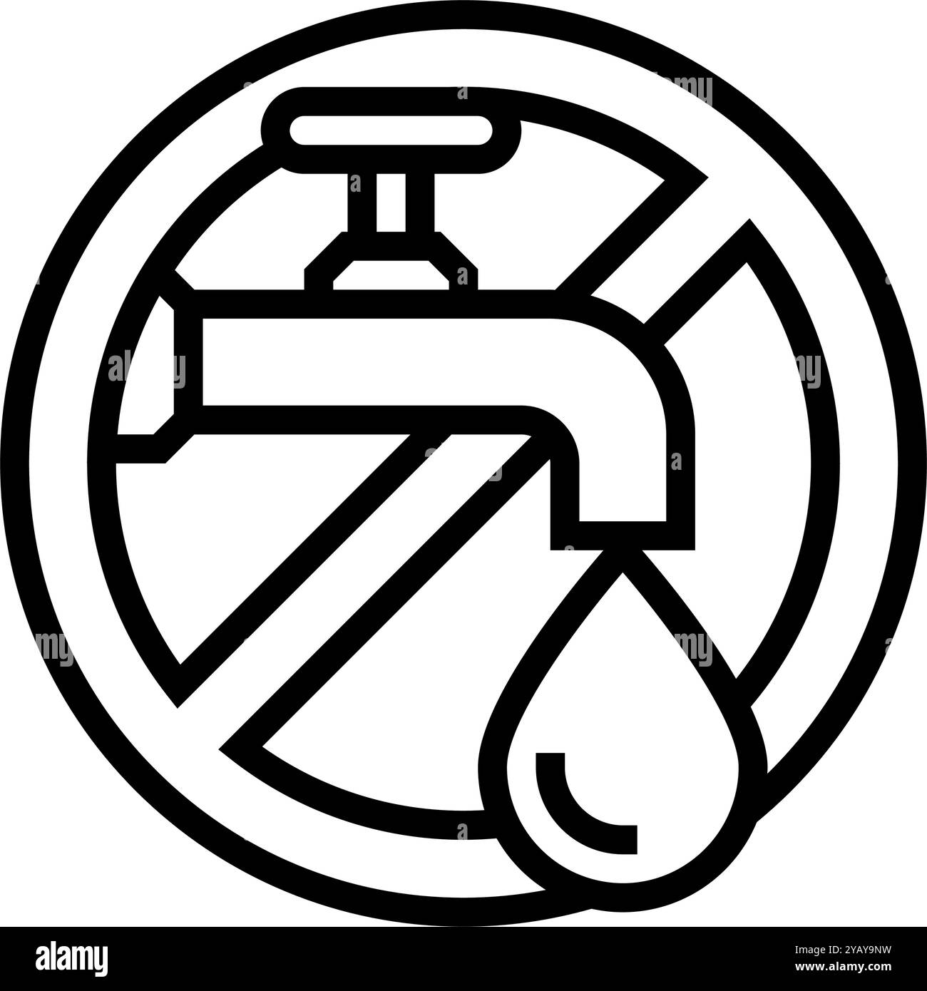 turn off tap reminder water saving line icon vector illustration Stock ...