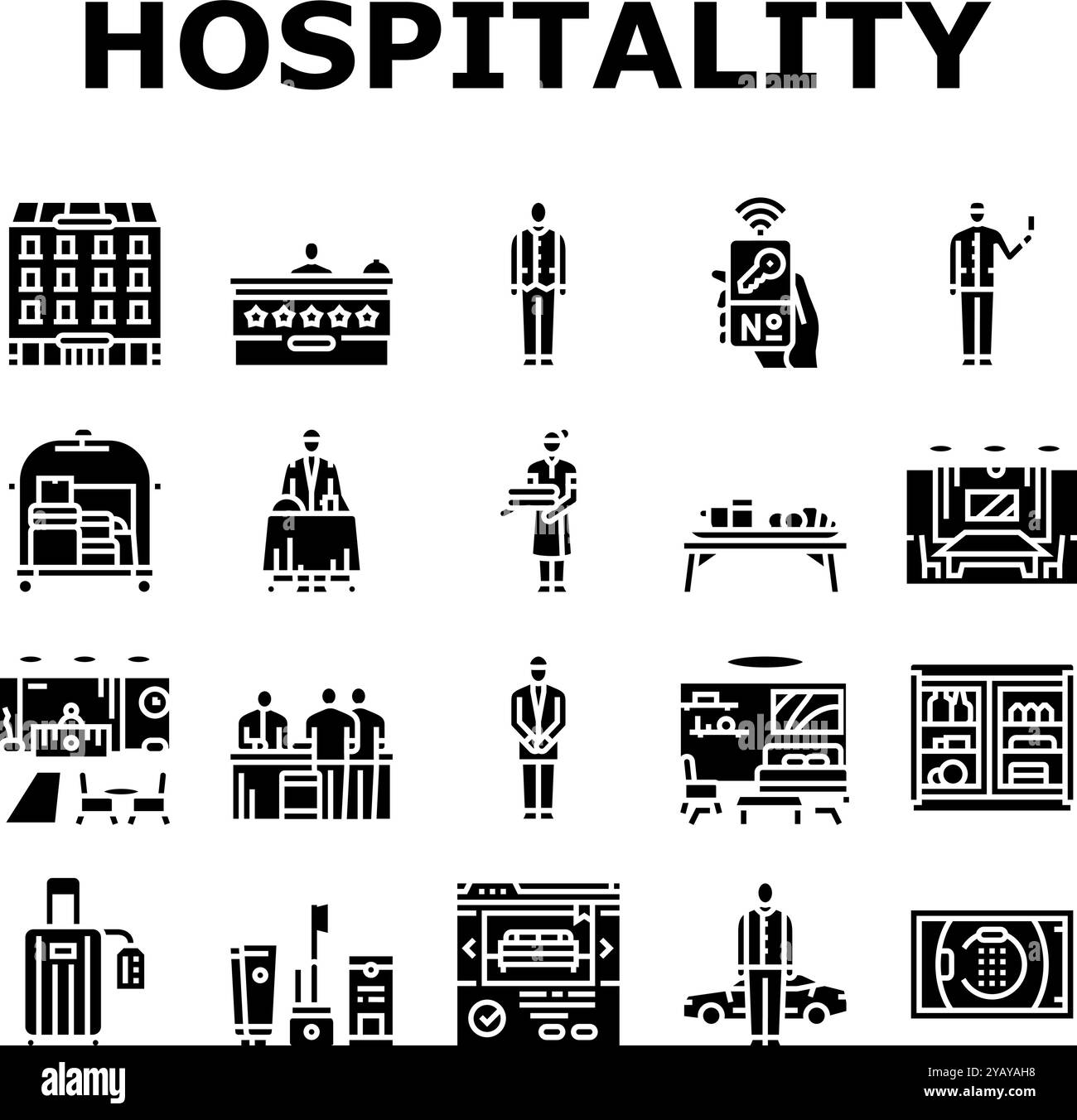 hospitality hotel service icons set vector Stock Vector Image & Art - Alamy