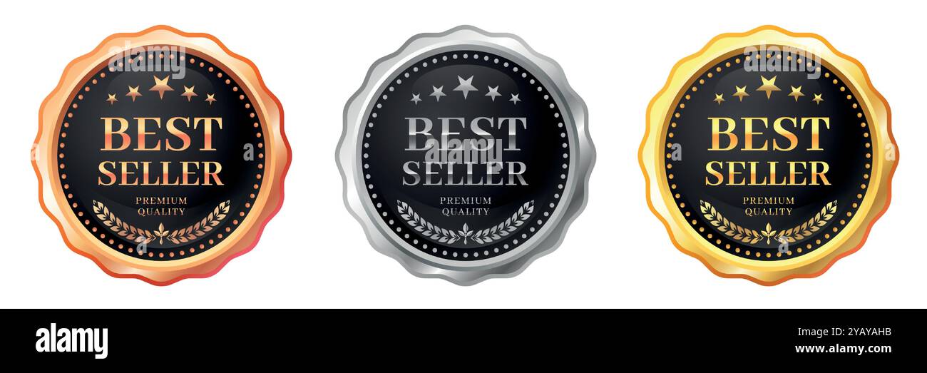 Best seller luxury label. Premium quality round badges with golden ...