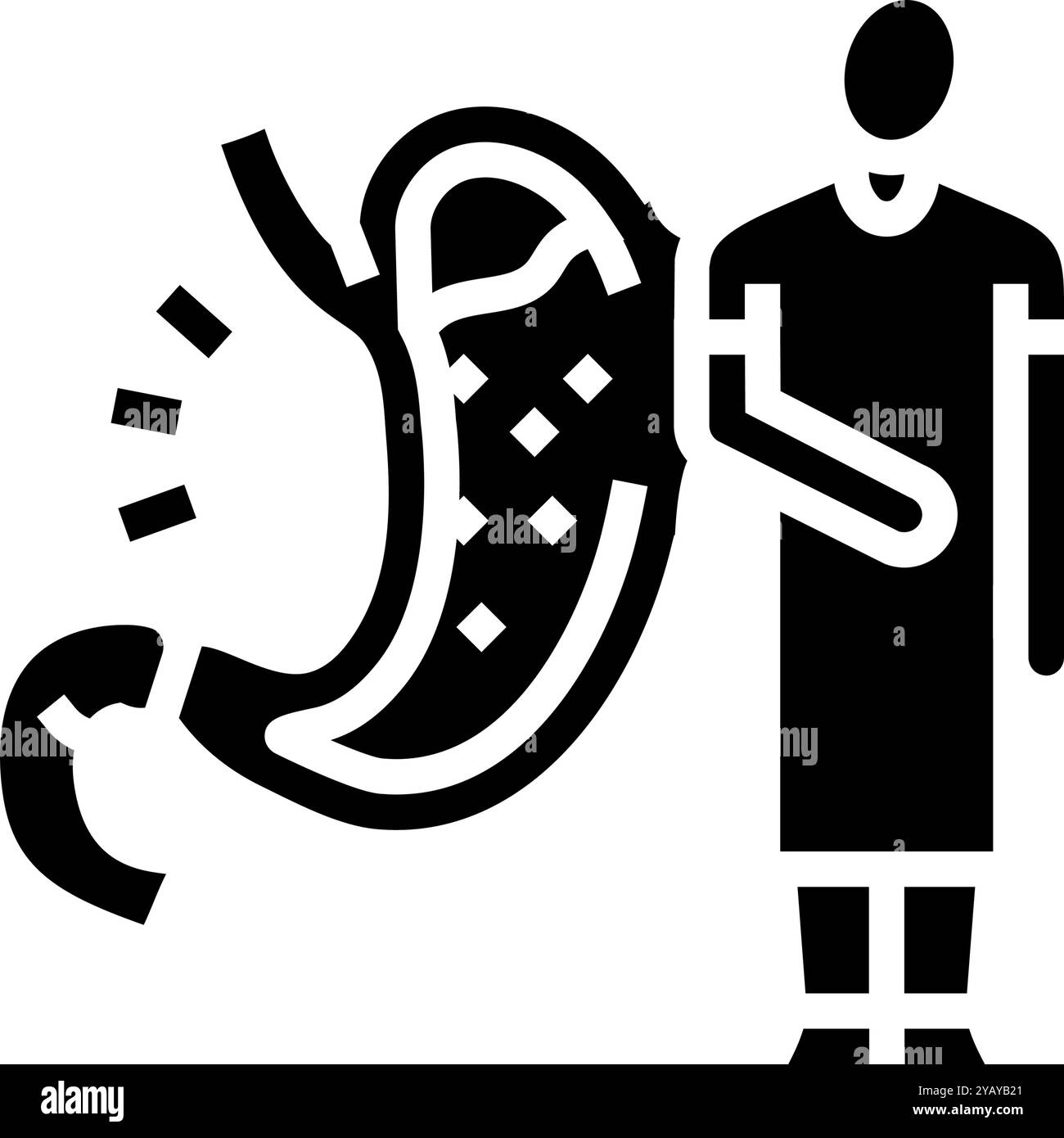 gastroesophageal reflux disease glyph icon vector illustration Stock ...