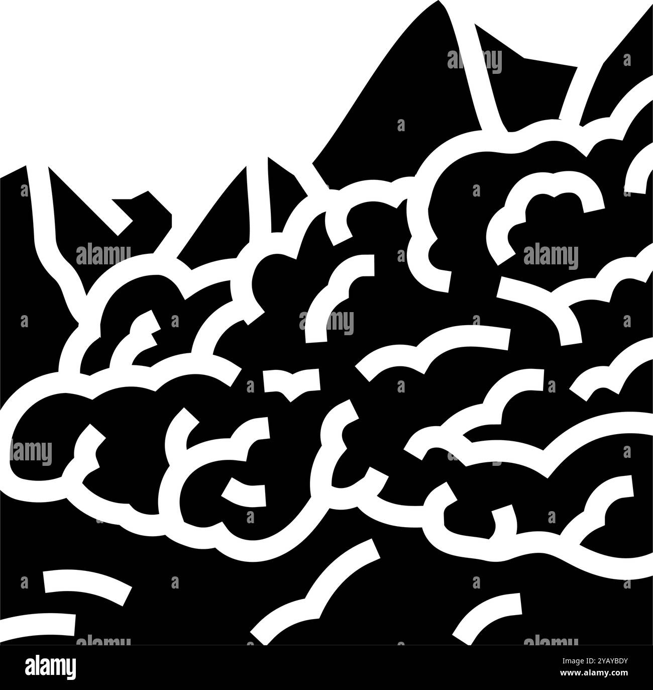 avalanche weather natural phenomena glyph icon vector illustration ...