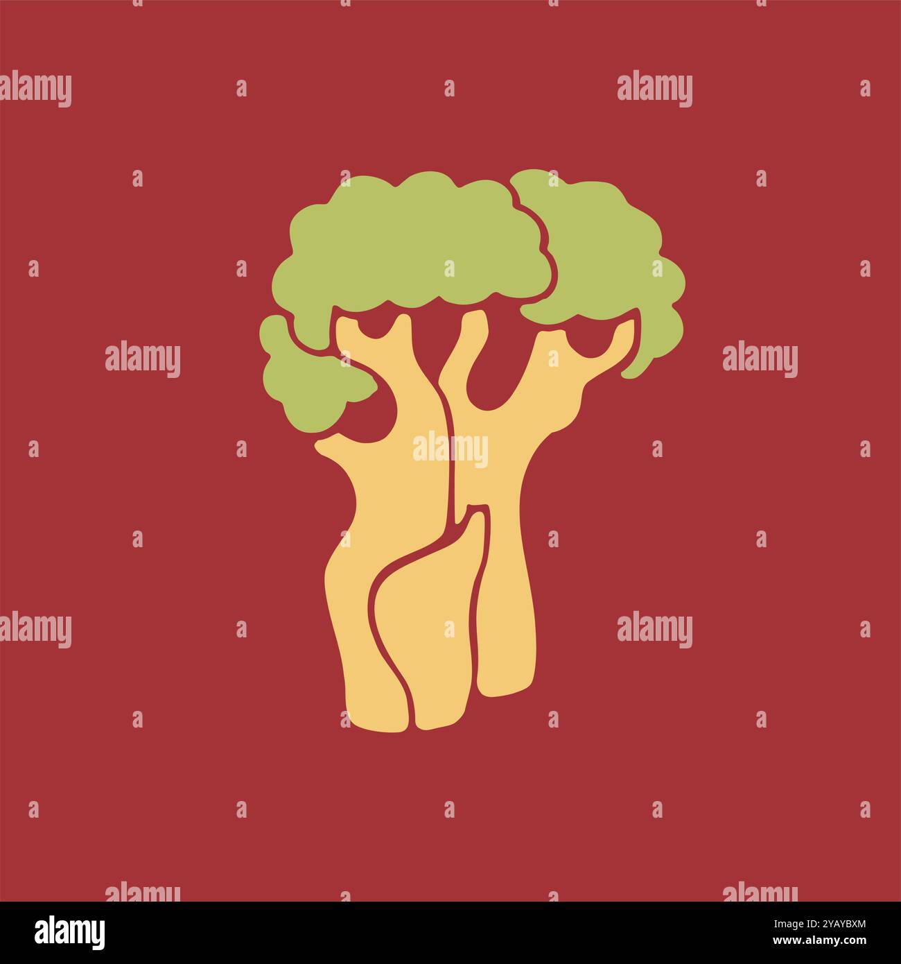 Baobab tree. Cartoon style isolated vector illustration Stock Vector ...