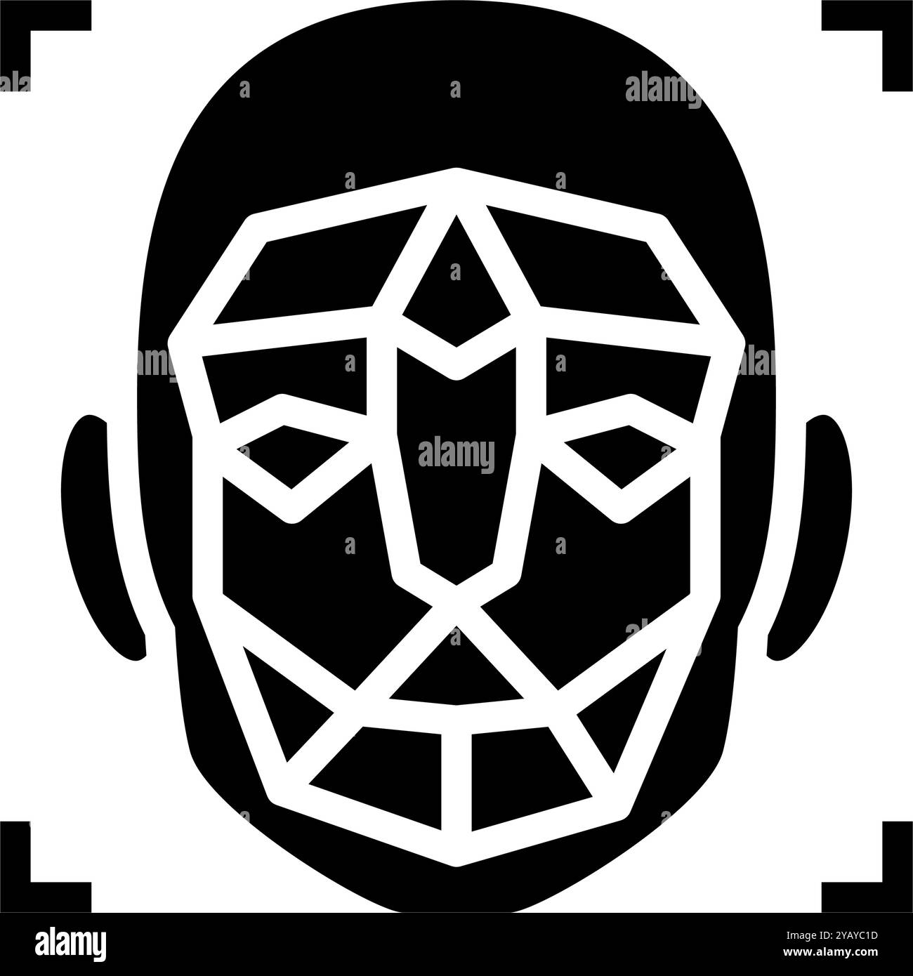 3d facial mapping glyph icon vector illustration Stock Vector Image ...