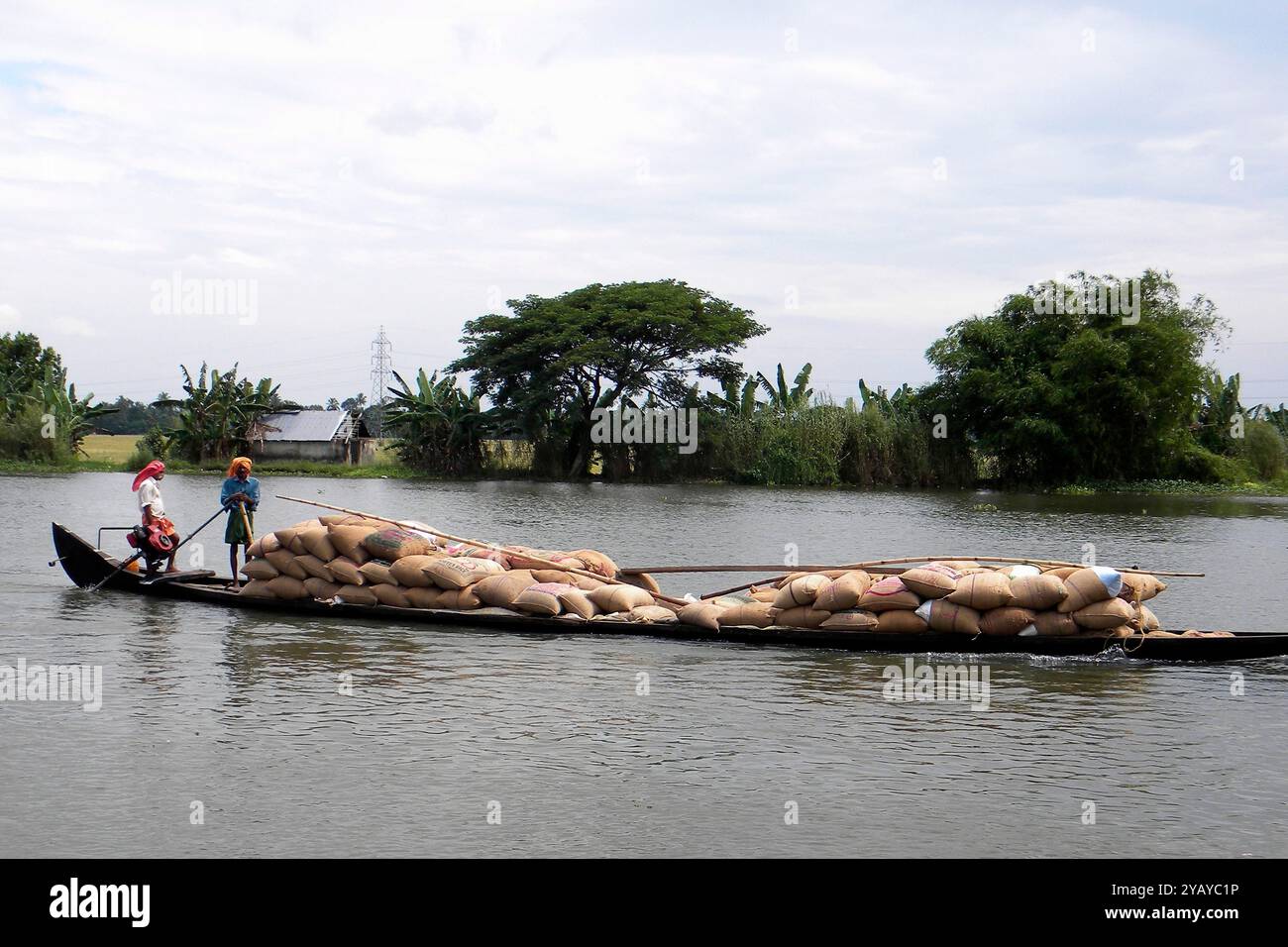 India, Kerala, Kumarakom, Backwaters, rice boat Stock Photo - Alamy