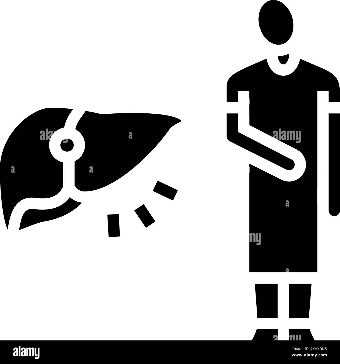 liver man disease glyph icon vector illustration Stock Vector Image ...