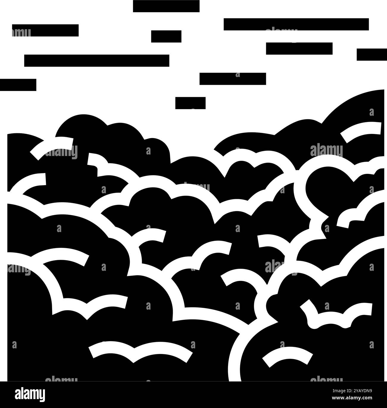 fog weather natural phenomena glyph icon vector illustration Stock ...