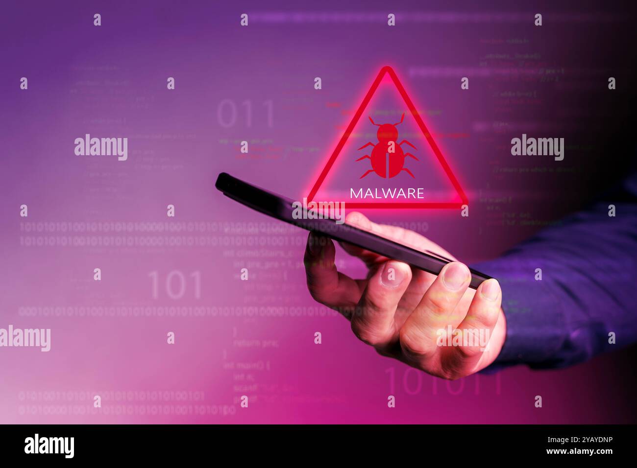 Hacker In Hoodie Dark Theme Hacker In A Blue Hoody Standing In Front Of A Coding Background With