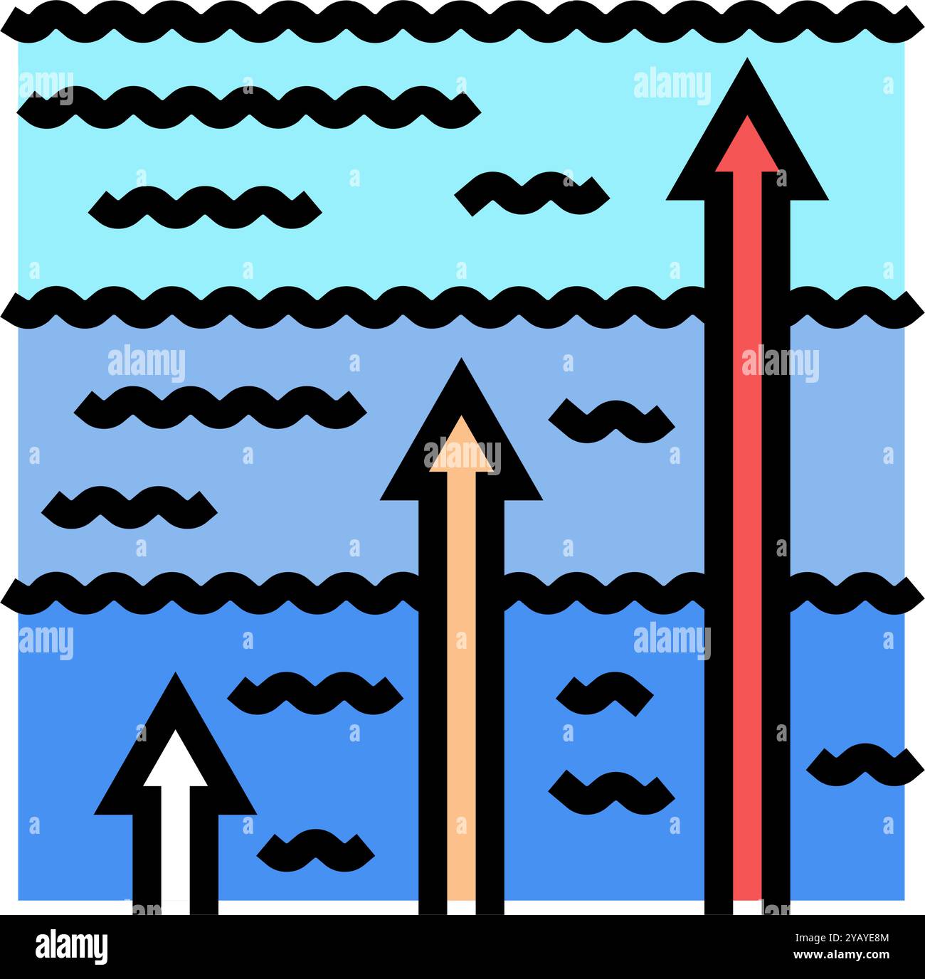 rising water disaster color icon vector illustration Stock Vector Image ...