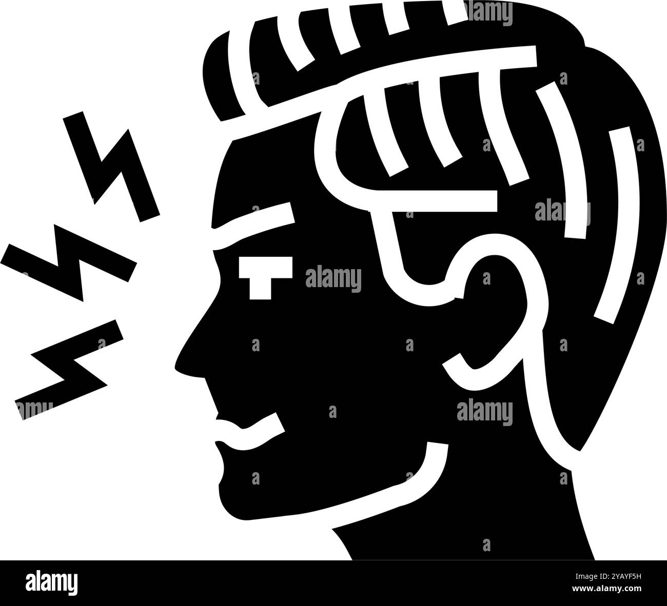 anxiety man disease glyph icon vector illustration Stock Vector Image ...