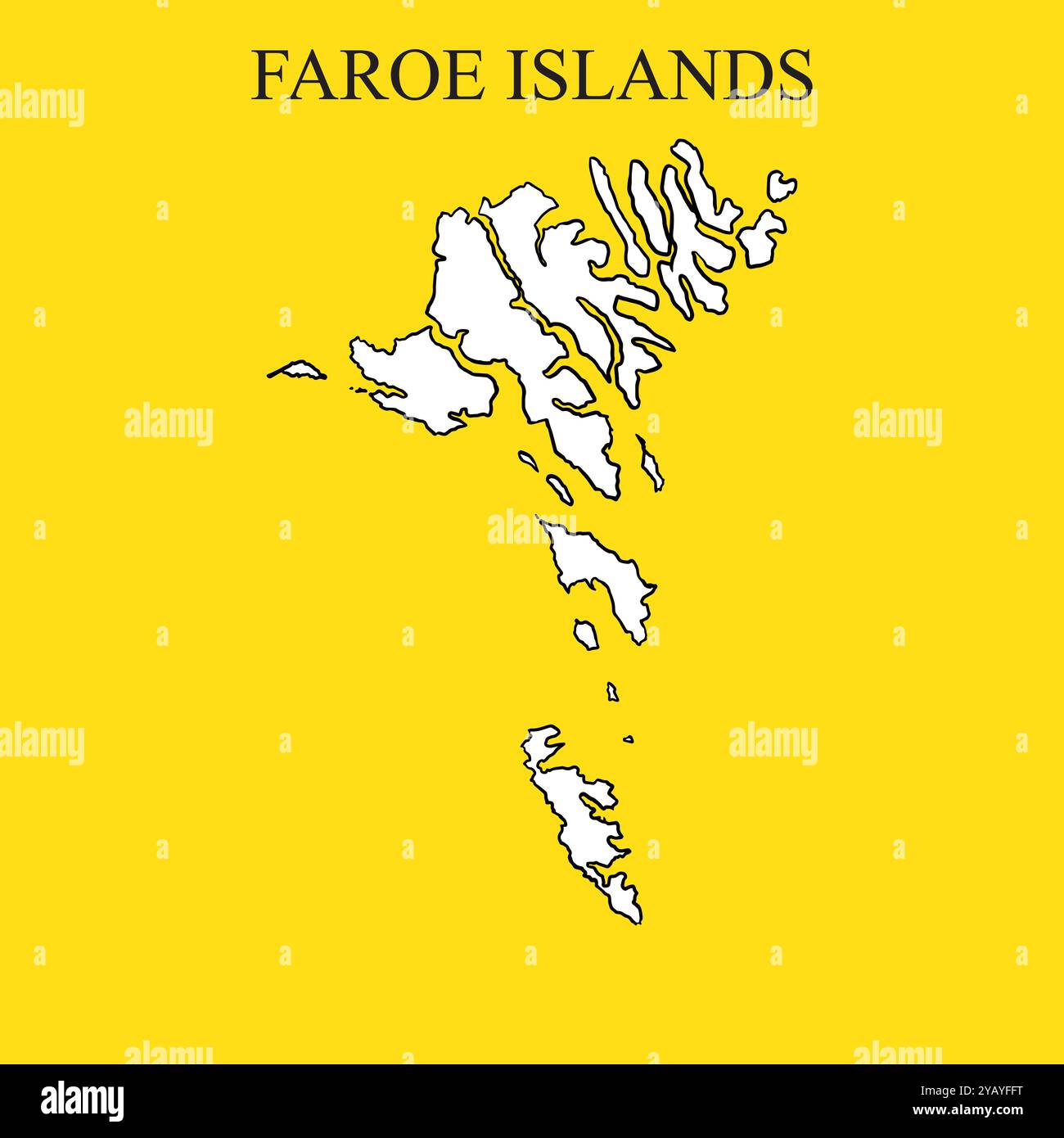 Faroe islands vector outline map hi-res stock photography and images ...