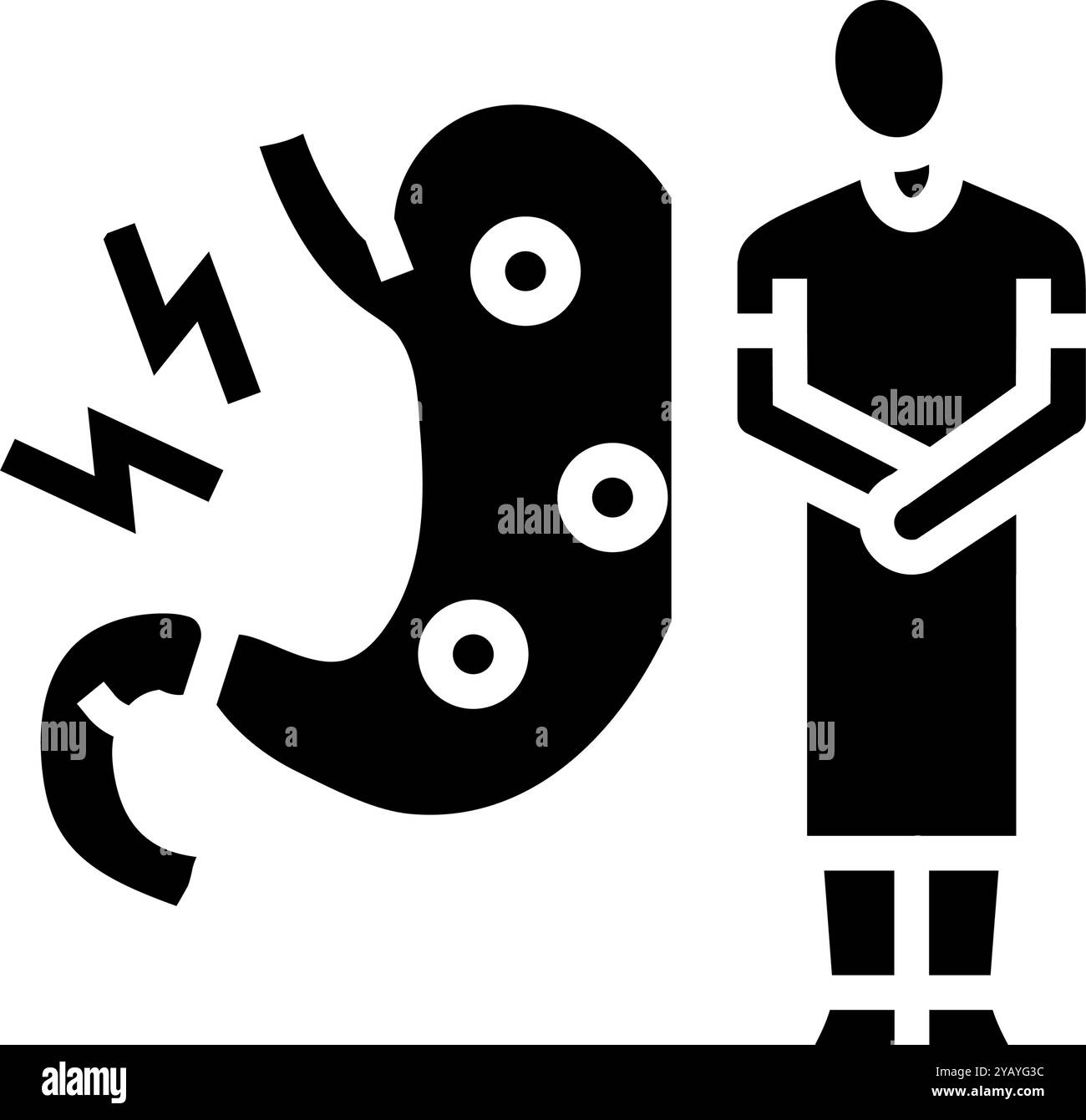 ulcers man disease glyph icon vector illustration Stock Vector Image ...