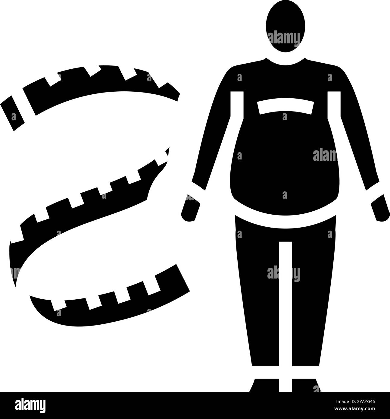 obesity man disease glyph icon vector illustration Stock Vector Image ...