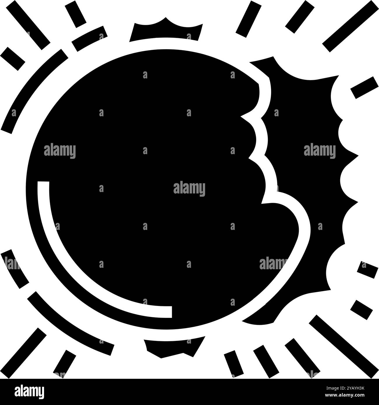 solar eclipse weather natural phenomena glyph icon vector illustration ...