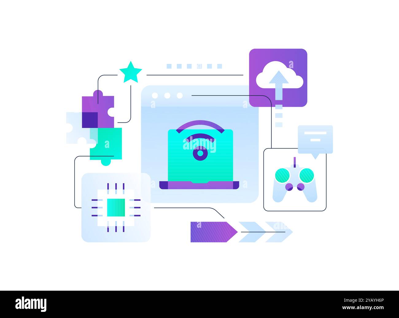 Modern technology and networking - flat design style illustration Stock ...