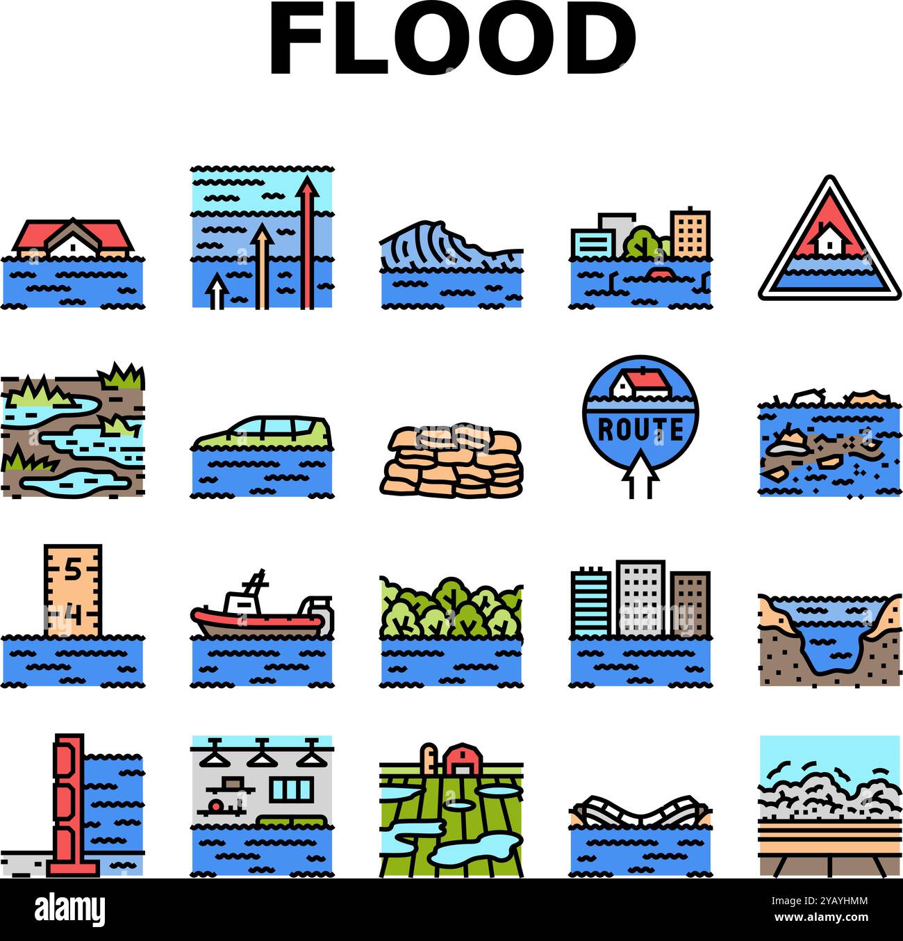 River flood warning Cut Out Stock Images & Pictures - Alamy