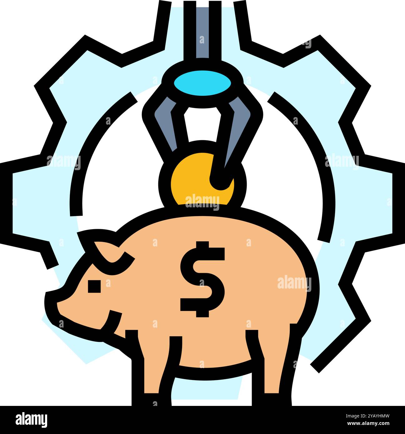 automatic savings budget planning color icon vector illustration Stock ...