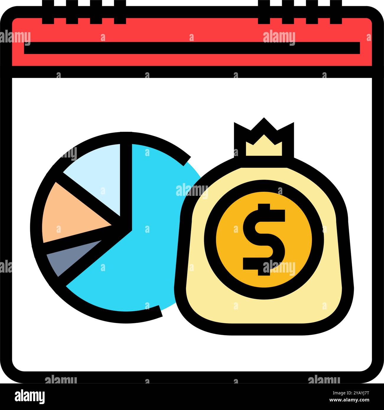 monthly expenses budget planning color icon vector illustration Stock ...