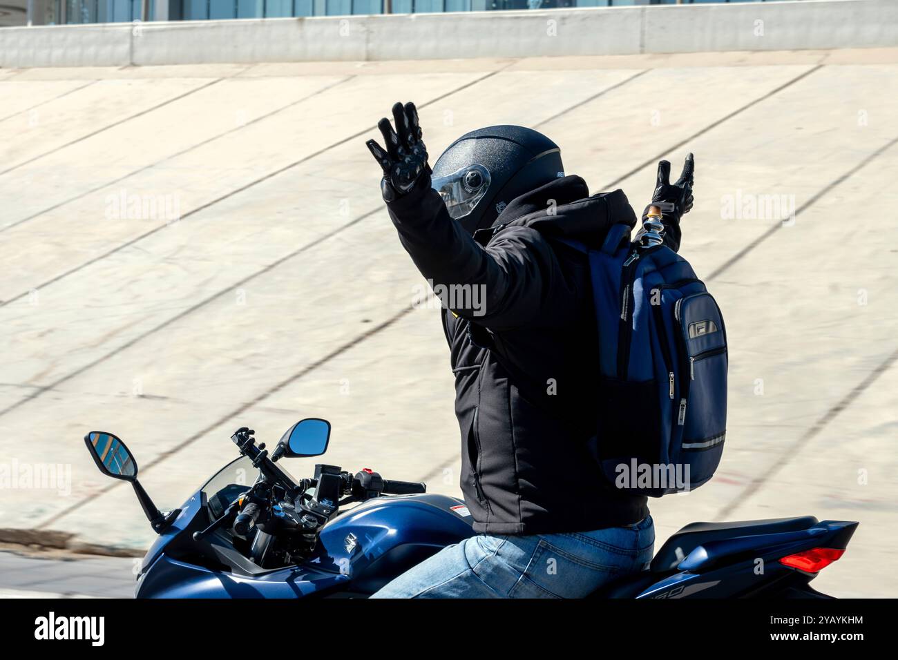 Black people riding motorcycle hi-res stock photography and images - Alamy
