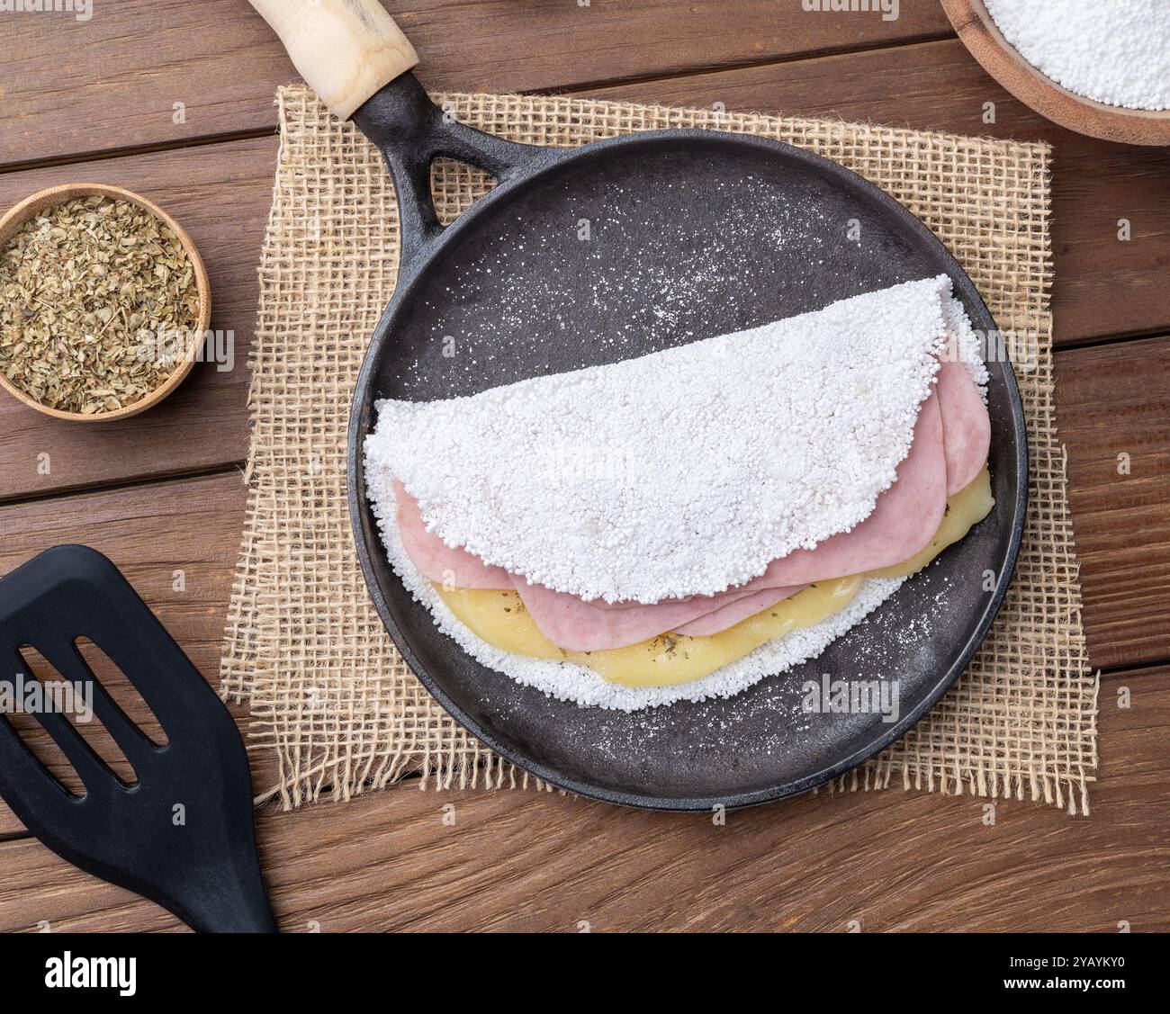 Brazilian food tapioca ham hi-res stock photography and images - Alamy