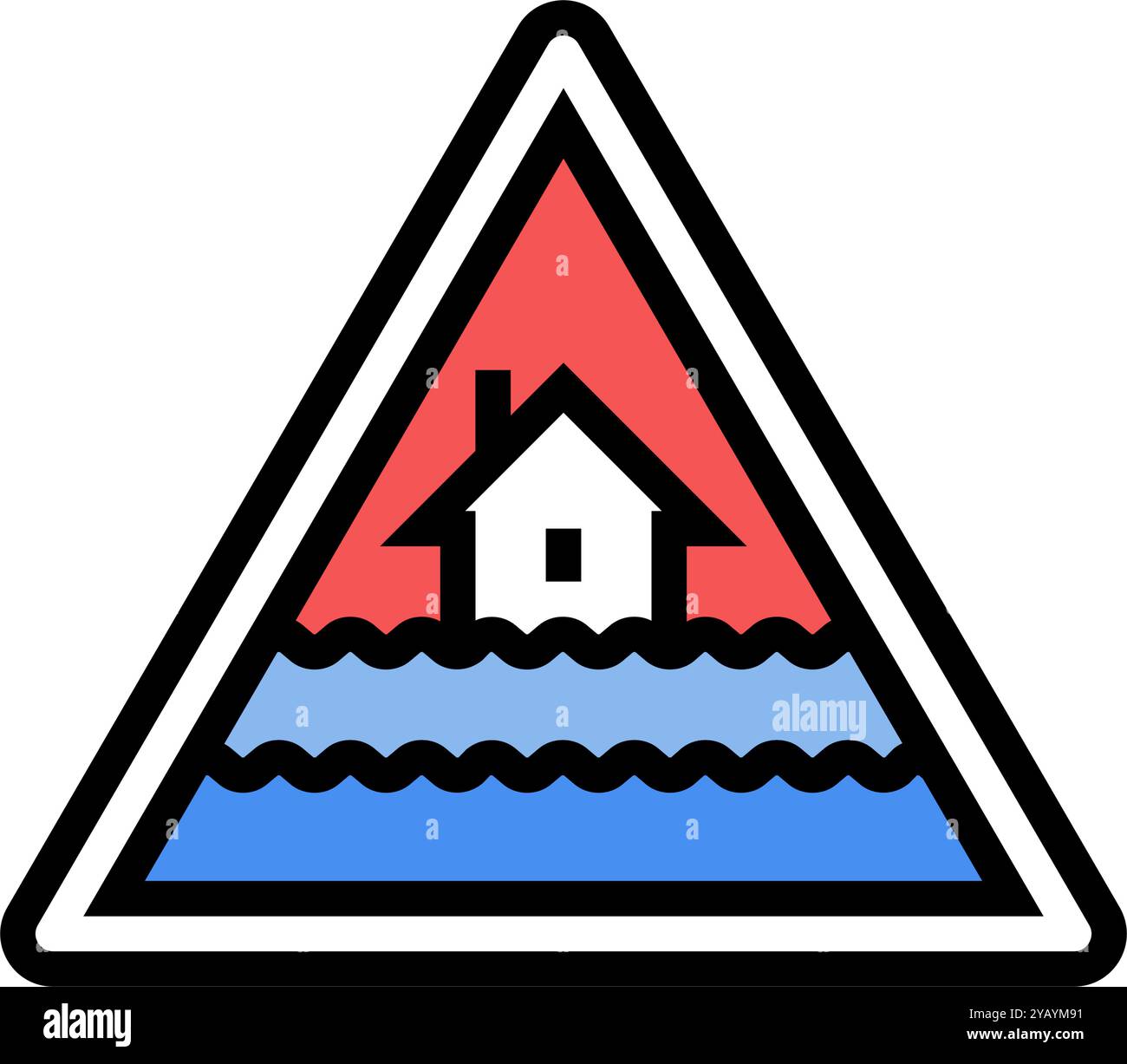 emergency flood warning color icon vector illustration Stock Vector ...