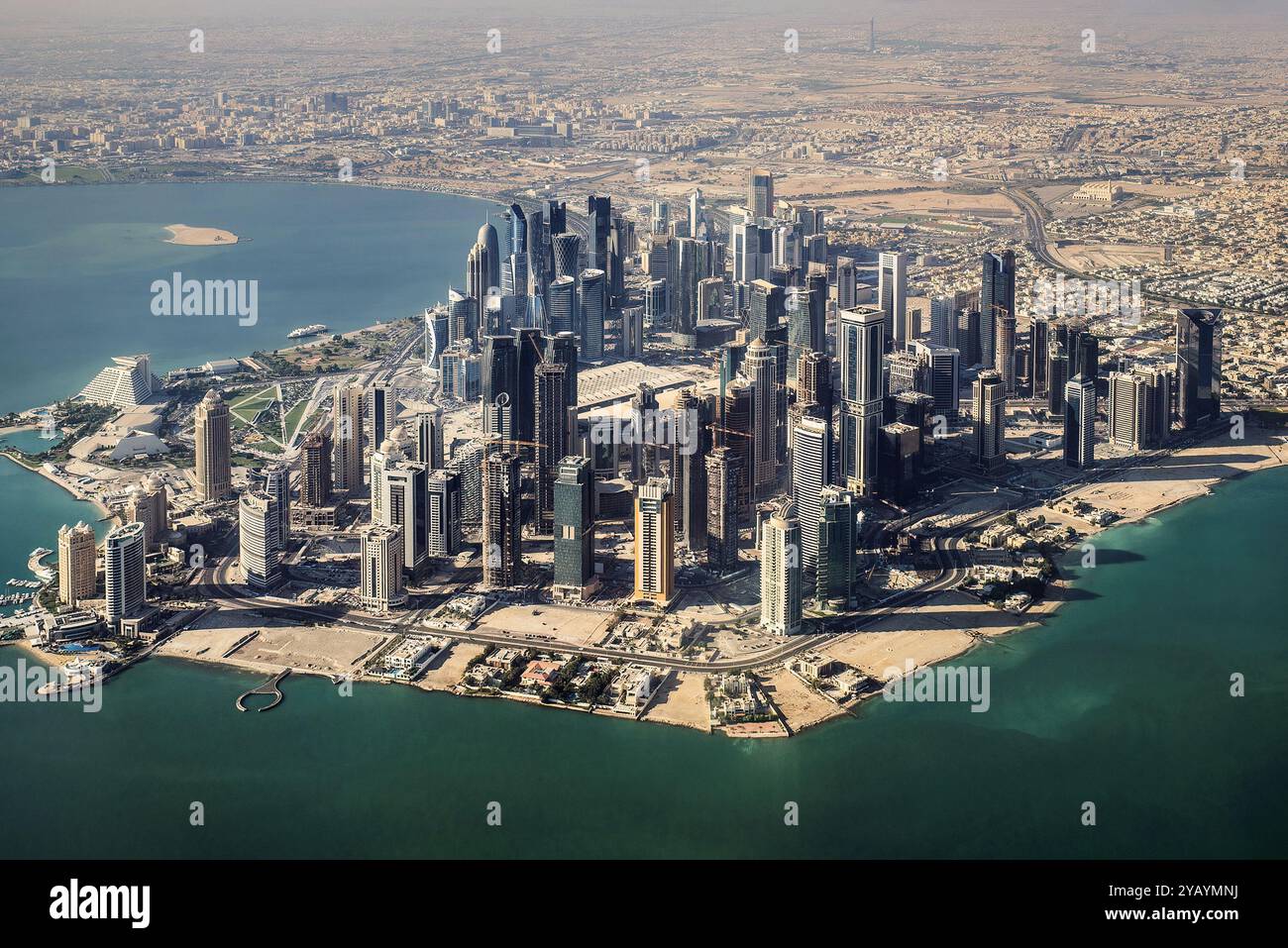 Aerial View of Doha City west bay Doha Qatar Stock Photo - Alamy
