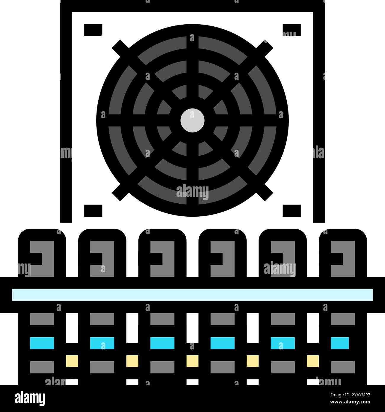 cooling system cryptocurrency mining color icon vector illustration ...