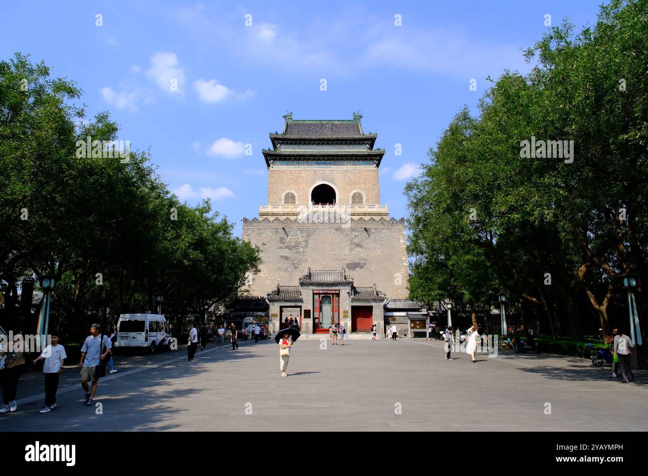 Beijing,China-Sep.17th 2024:Bell Tower with tourists. Ancient Chinese ...