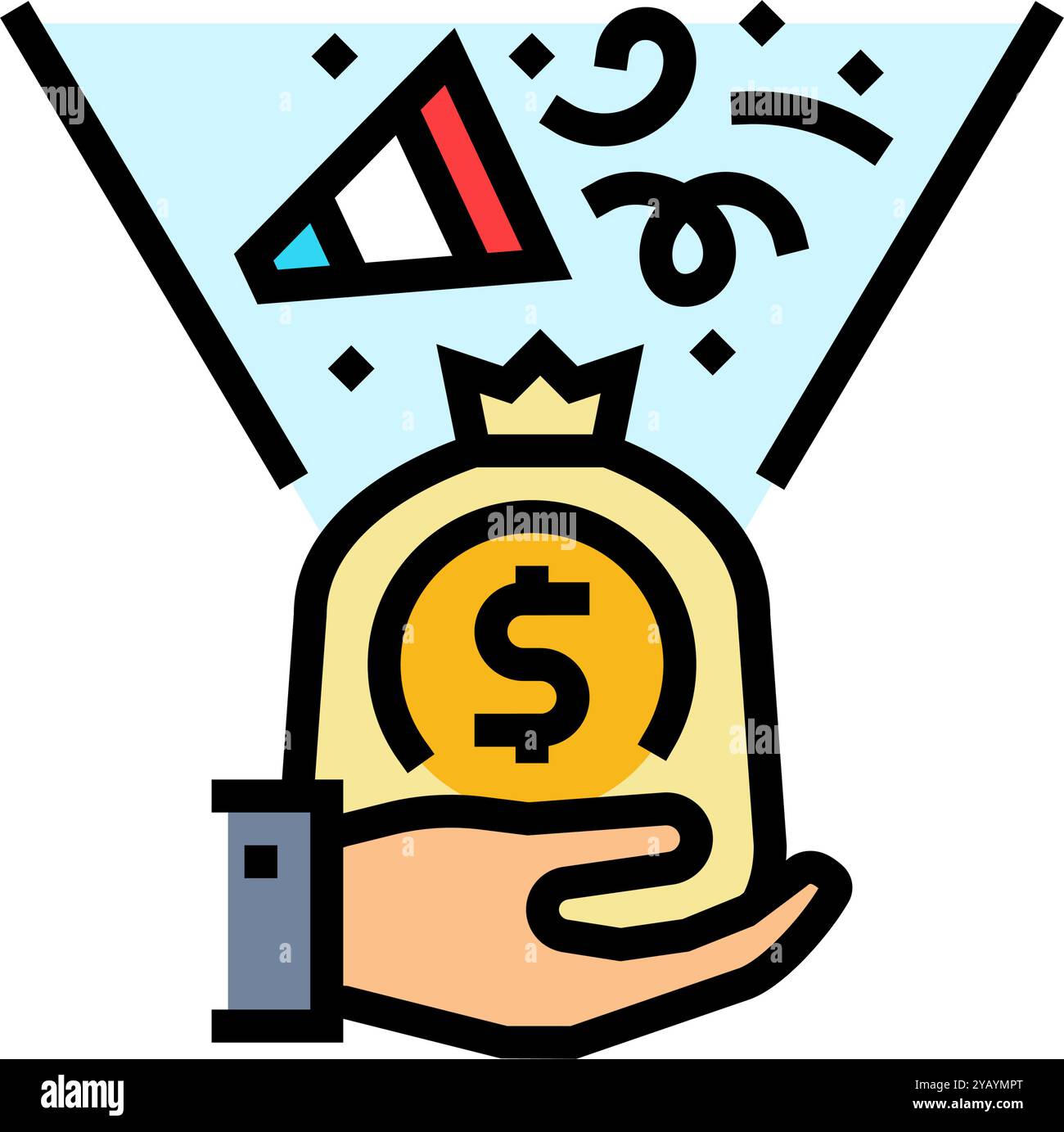 entertainment budget planning color icon vector illustration Stock ...
