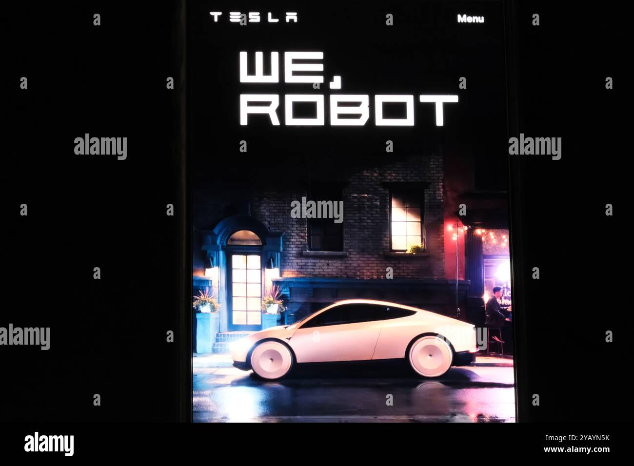 Shanghai,China-Oct.12th 2024:Tesla's robotaxi Cybercab on Tesla website ...