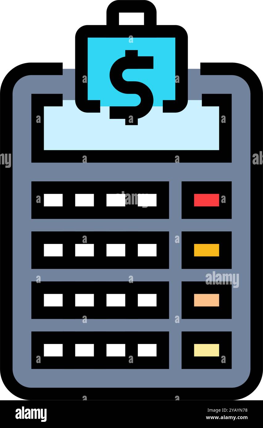calculator budget planning color icon vector illustration Stock Vector ...