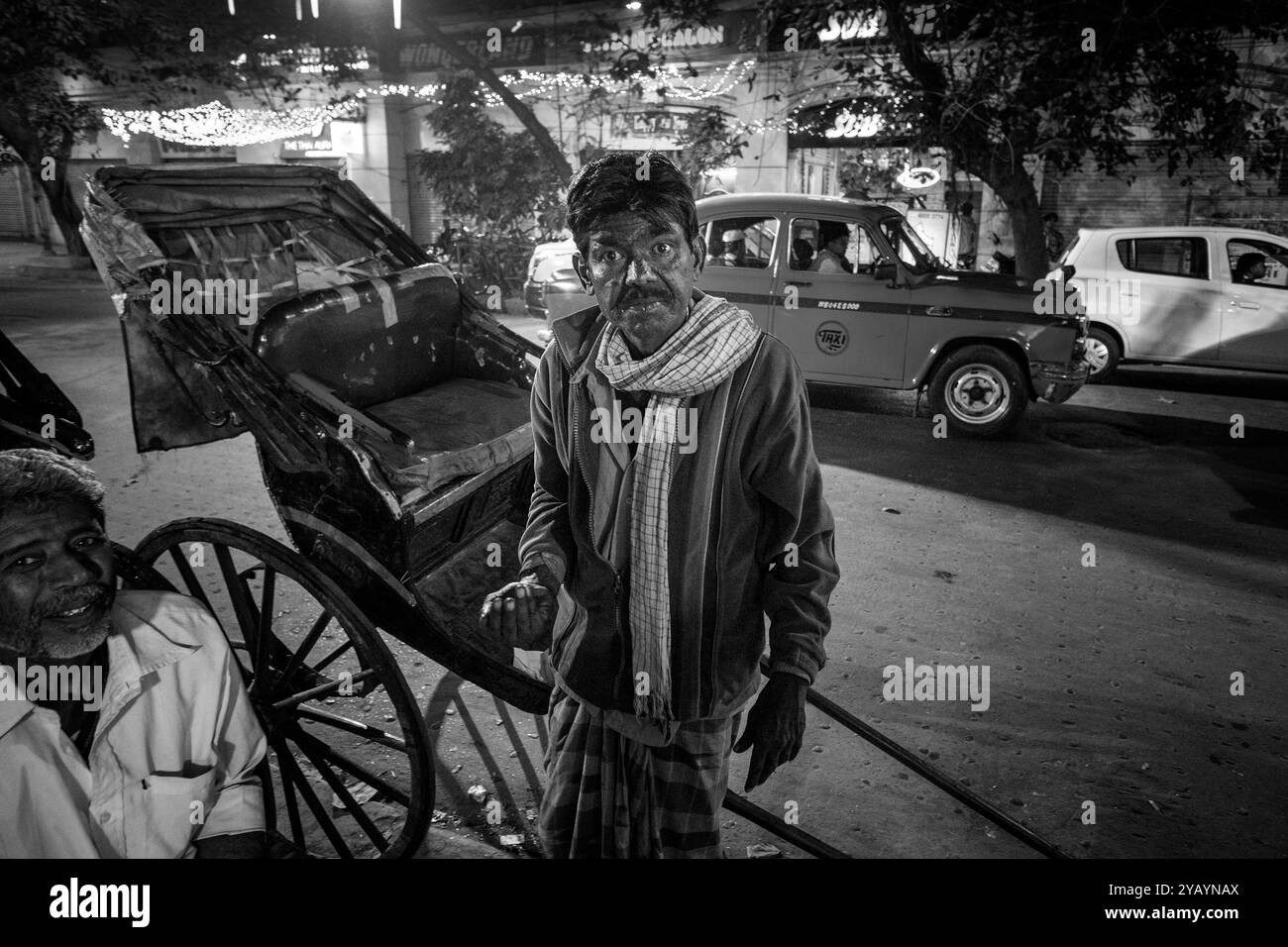 White rickshaw Black and White Stock Photos & Images - Alamy