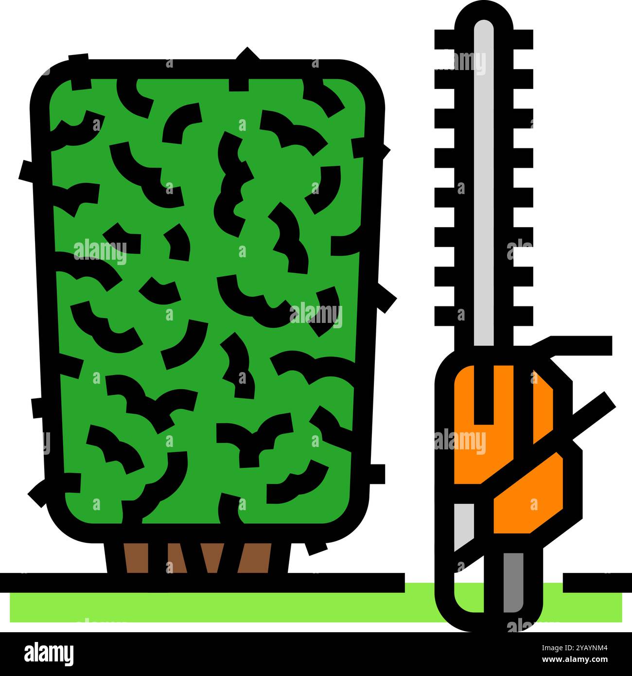 hedge trimming garden maintenance color icon vector illustration Stock ...