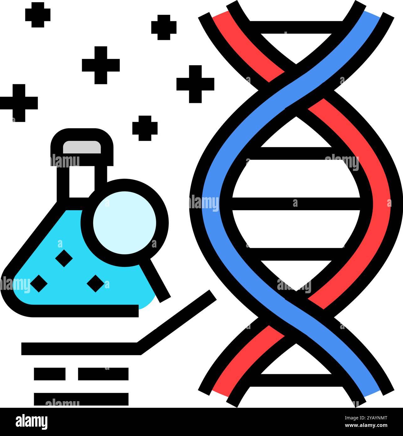 genetic testing cancer treatment color icon vector illustration Stock ...