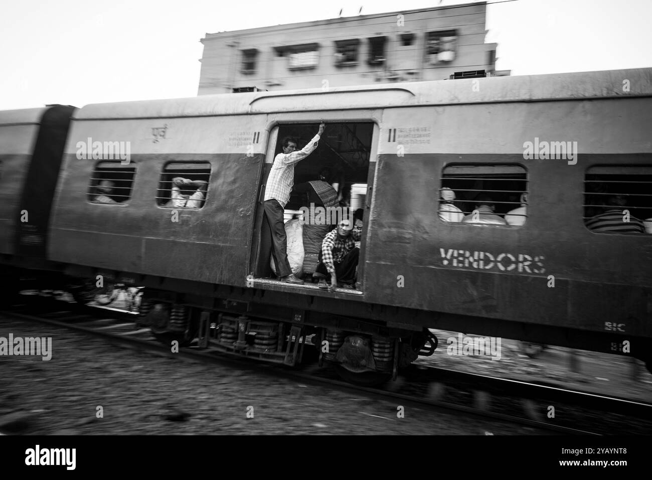 Train india city Black and White Stock Photos & Images - Alamy