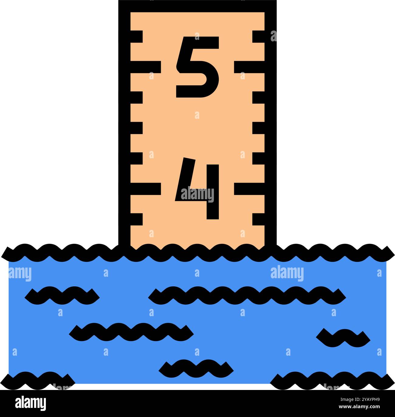 flood gauge disaster color icon vector illustration Stock Vector Image ...