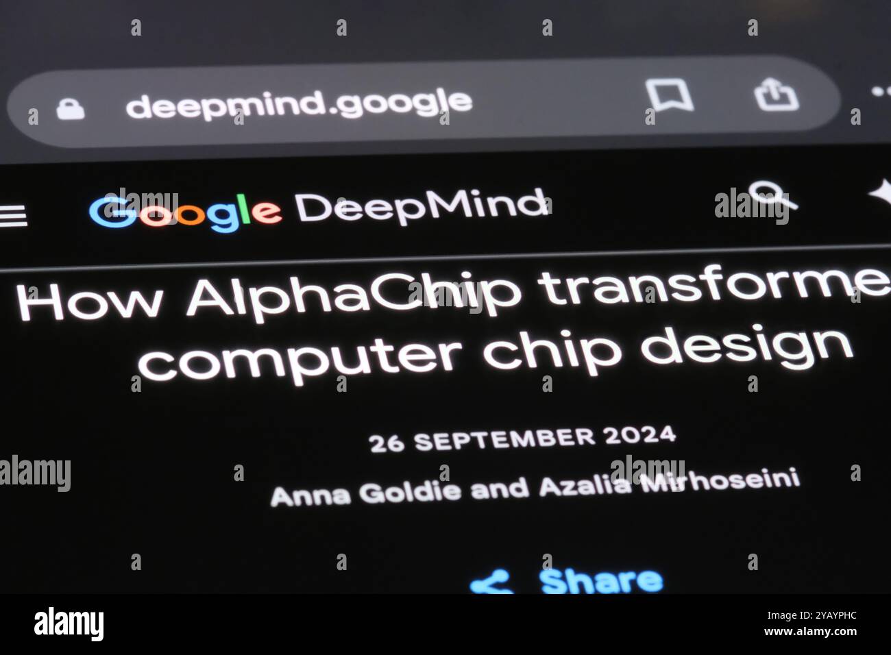 Shanghai,China-Oct.12th 2024: AlphaChip. AI-assisted chip design ...