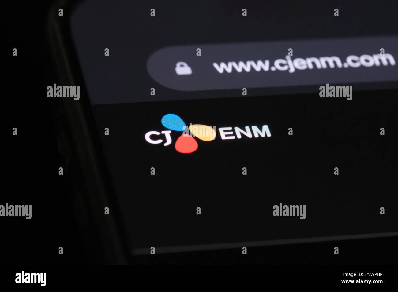 Shanghai,China-Oct.12th 2024:CJ ENM company logo. Korean entertainment company Stock Photo - Alamy