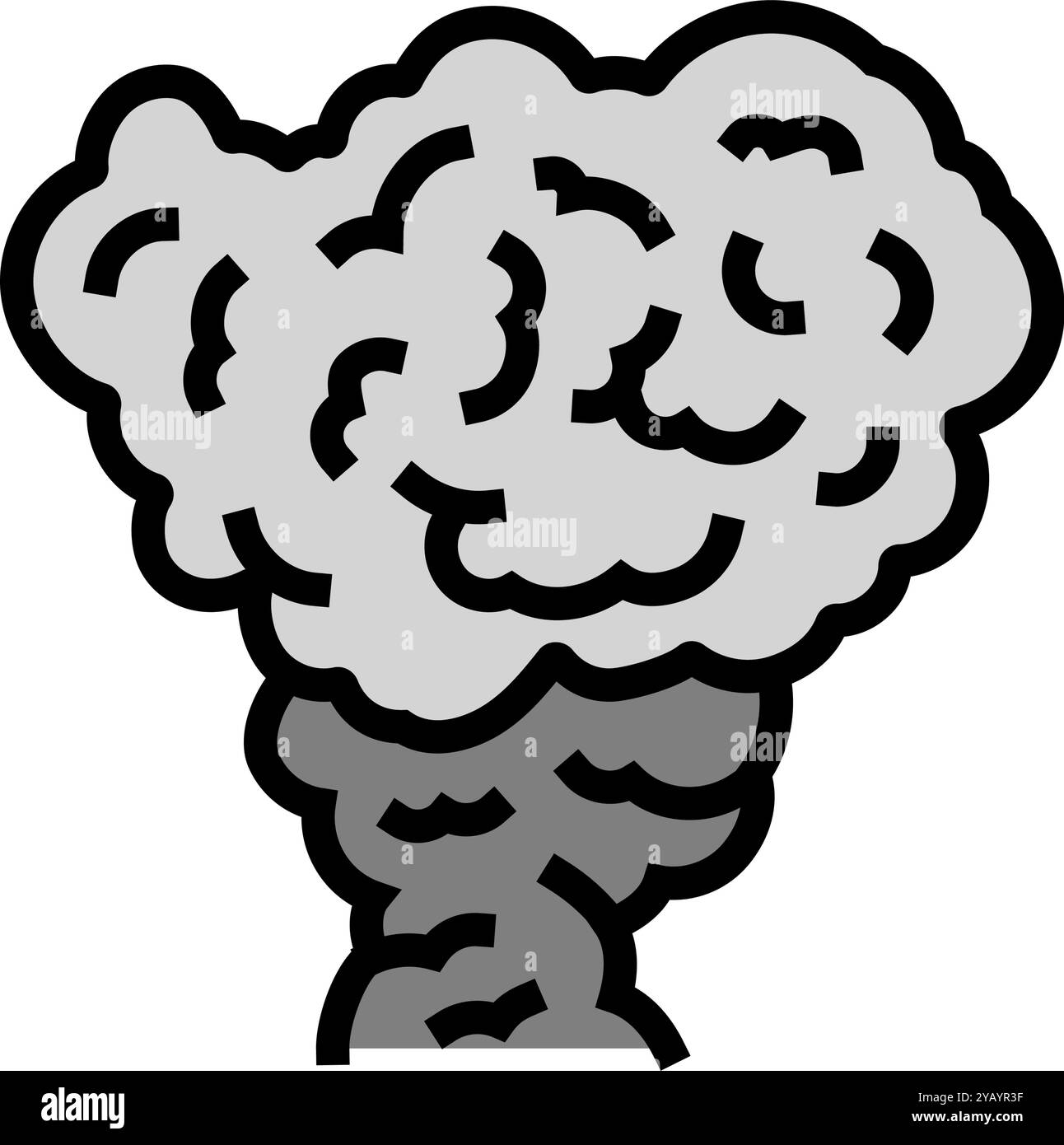 smoke cloud wildfire disaster color icon vector illustration Stock ...