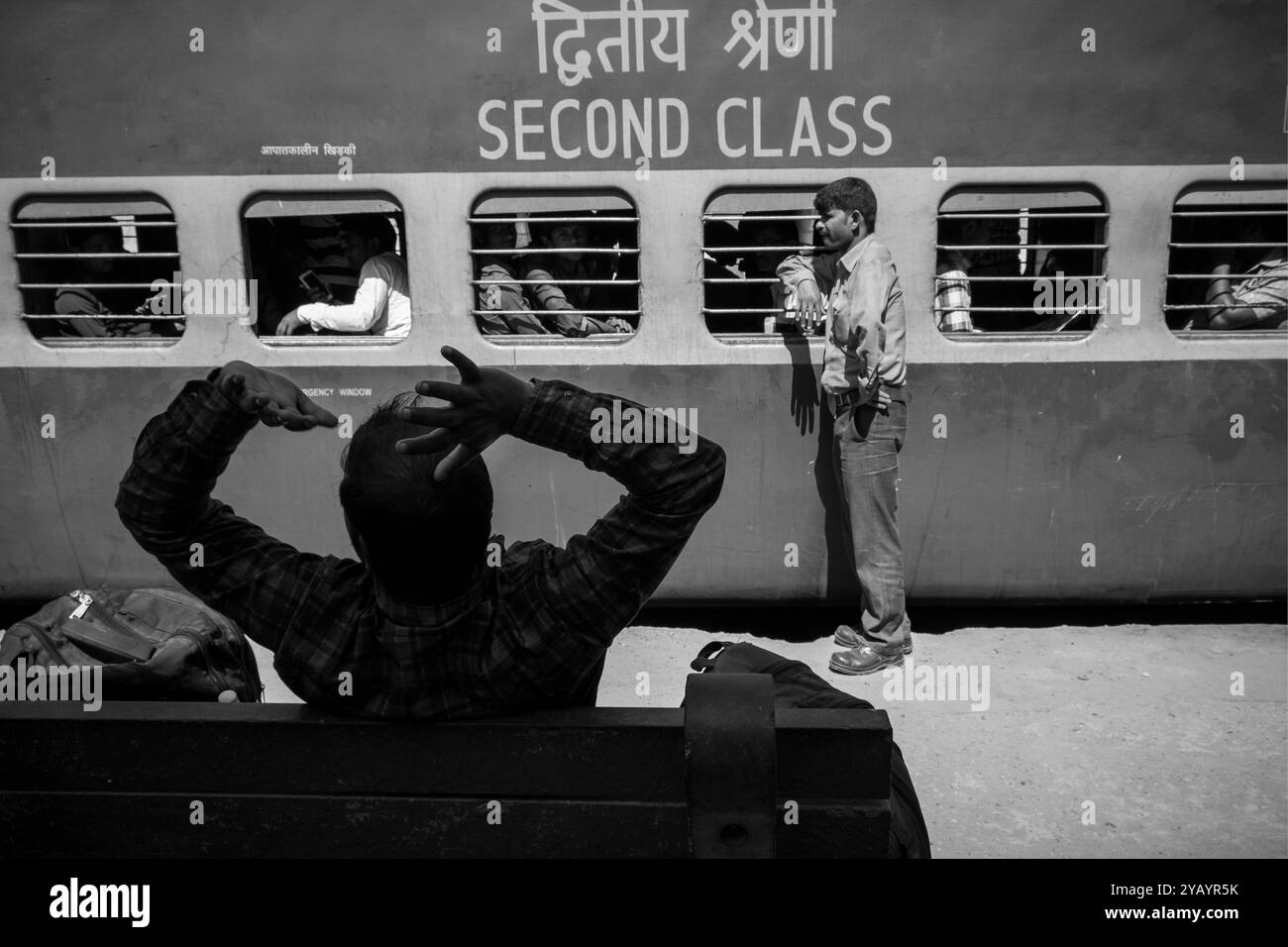 Varanasi train Black and White Stock Photos & Images - Alamy