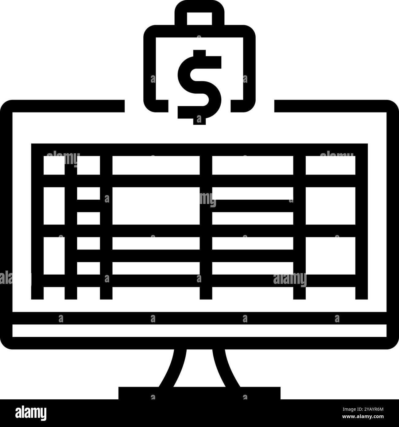 spreadsheet budgeting budget planning line icon vector illustration ...