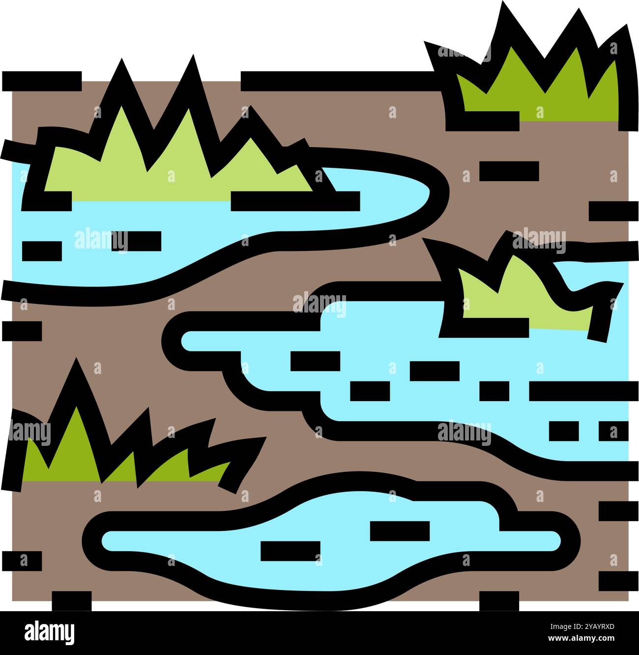 waterlogged ground disaster color icon vector illustration Stock Vector ...