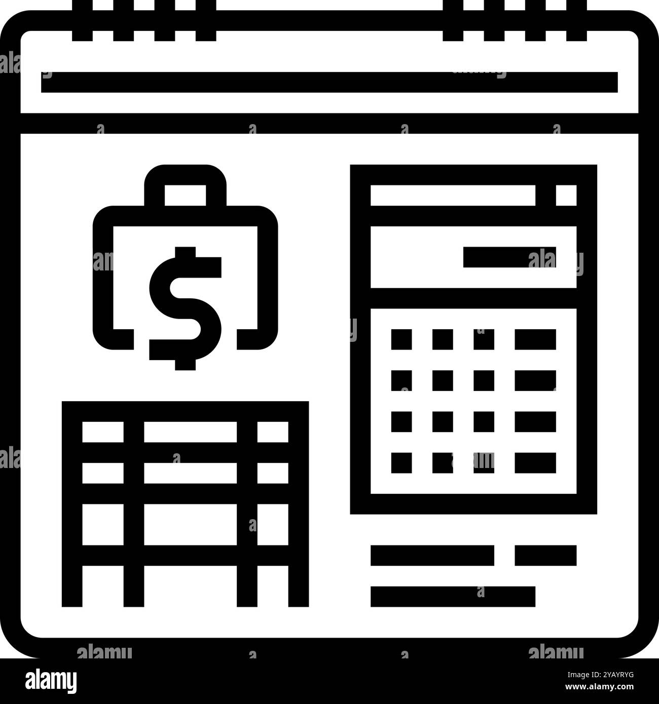 yearly budget budget planning line icon vector illustration Stock ...